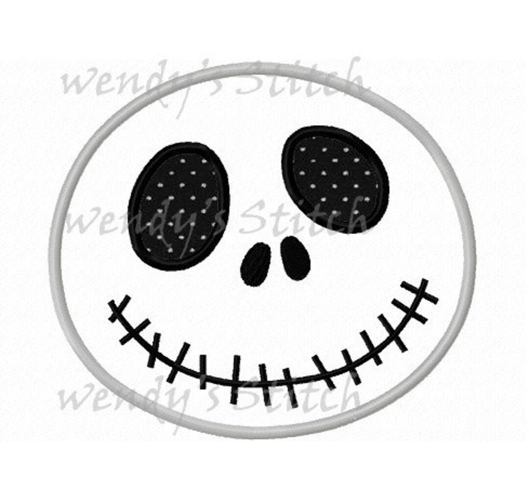 Halloween Jack Skeleton Applique Machine Embroidery Design Instant ...