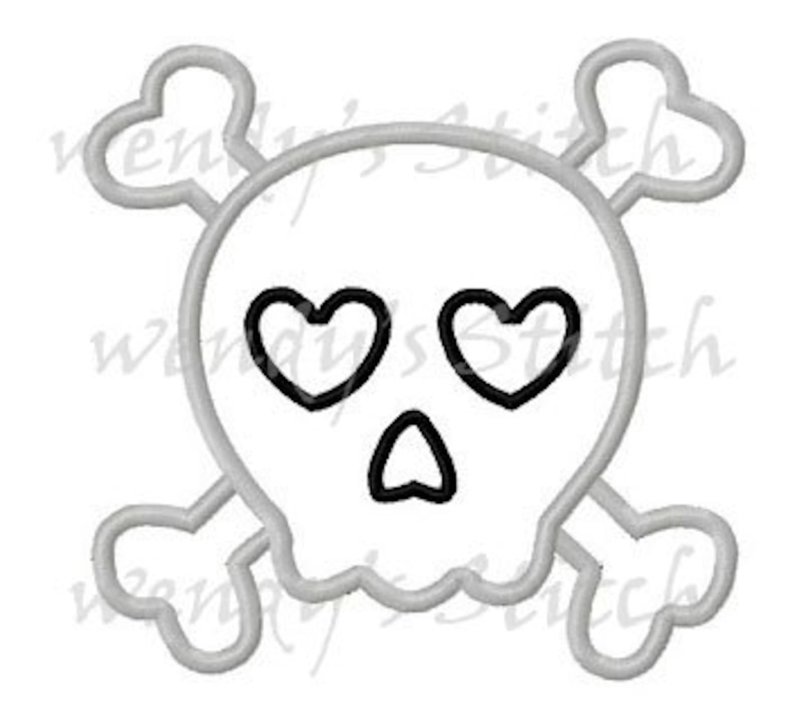Skull Applique Machine Embroidery Design - Etsy