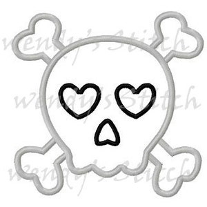 Skull Applique Machine Embroidery Design - Etsy