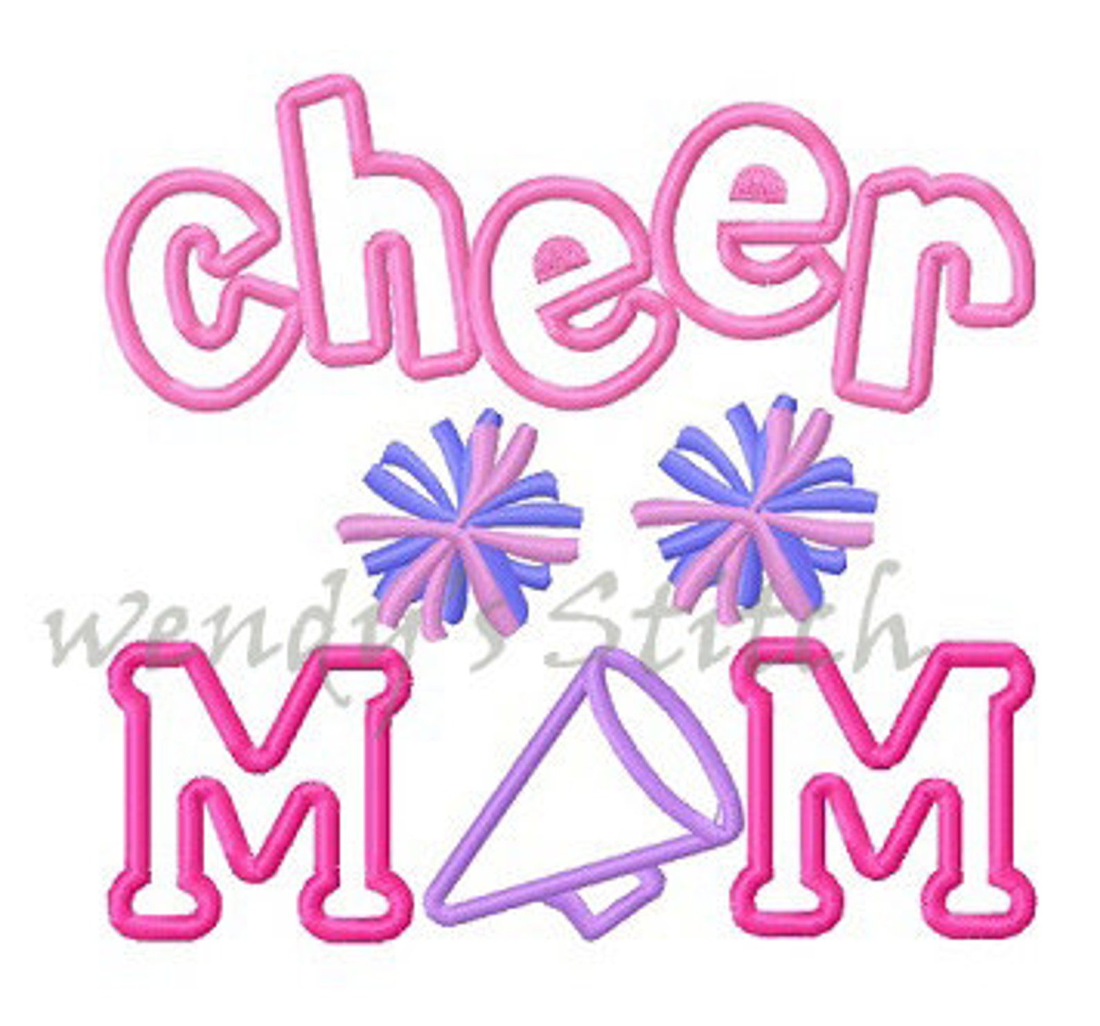 Cheerleader Cheer Mom Applique Machine Embroidery Design - Etsy