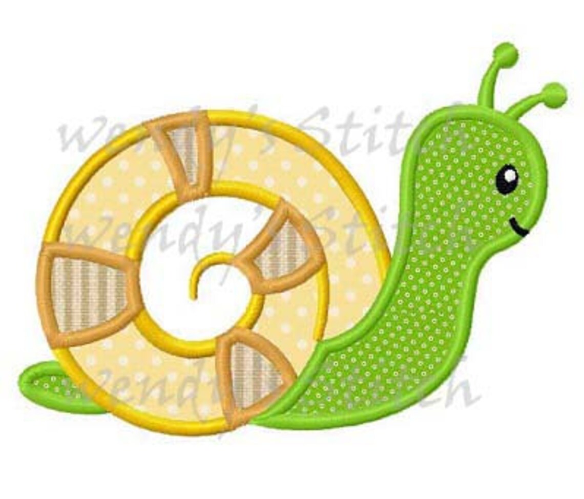 Snail Applique Machine Emboridery Design Digital Pattern - Etsy