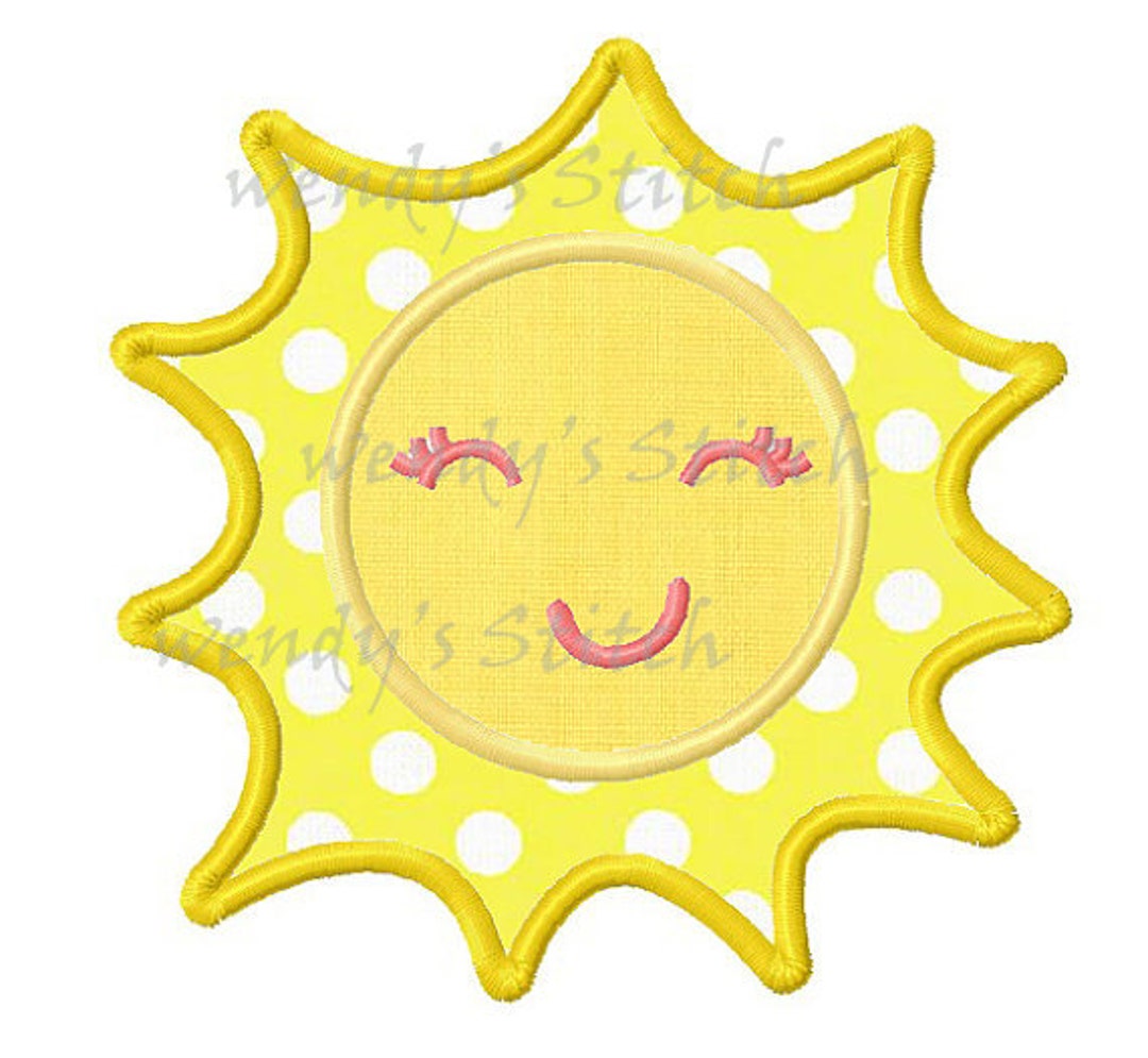 Sun Sunshine Applique Machine Embroidery Design - Etsy