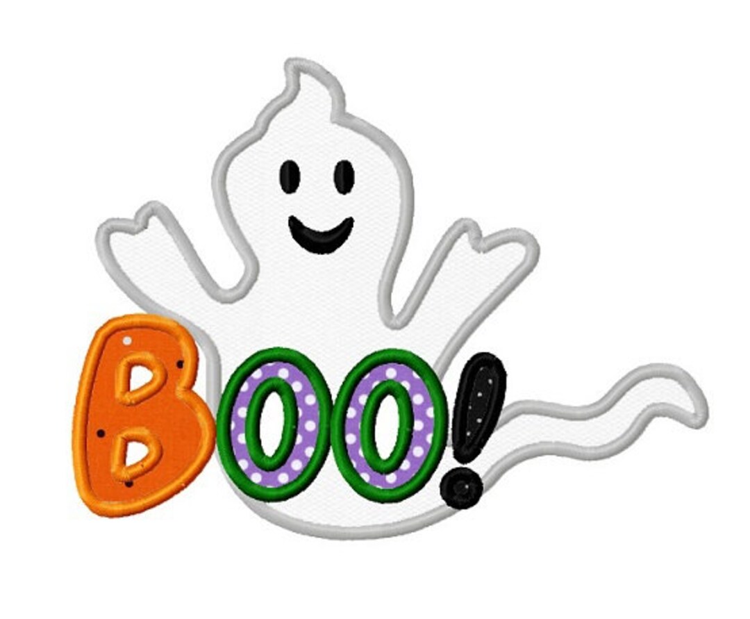 Halloween Ghost Boo Applique Machine Embroidery Design - Etsy