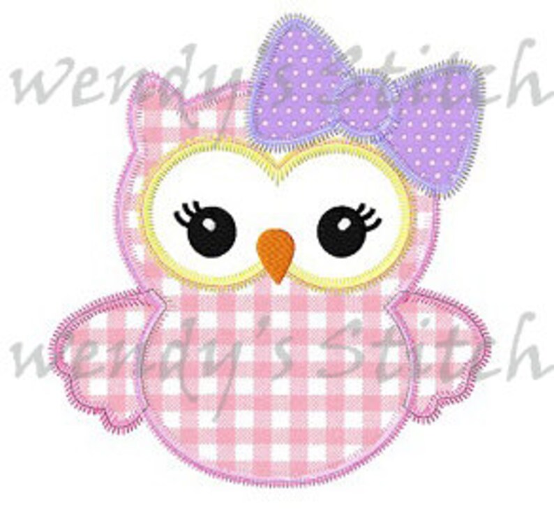 Girl Owl Applique Machine Embroidery Design Digital Pattern - Etsy