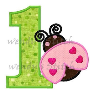 Set of 9 Ladybug Applique Numbers Machine Embroidery Design Digital - Etsy