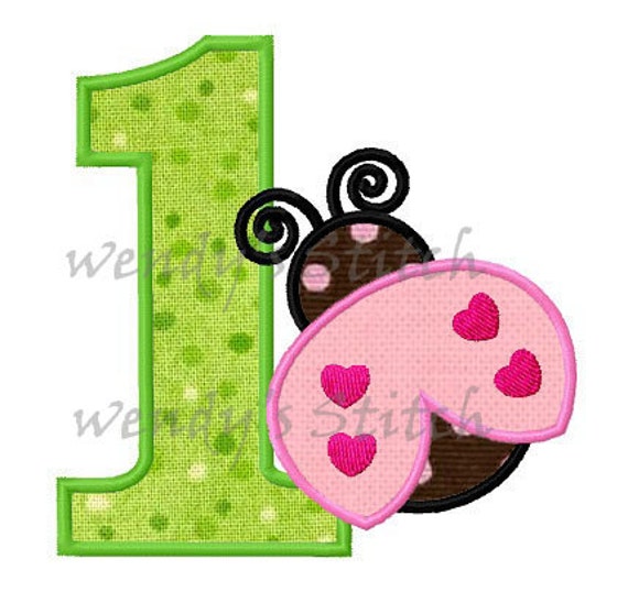 Set of 9 Ladybug Applique Numbers Machine Embroidery Design | Etsy
