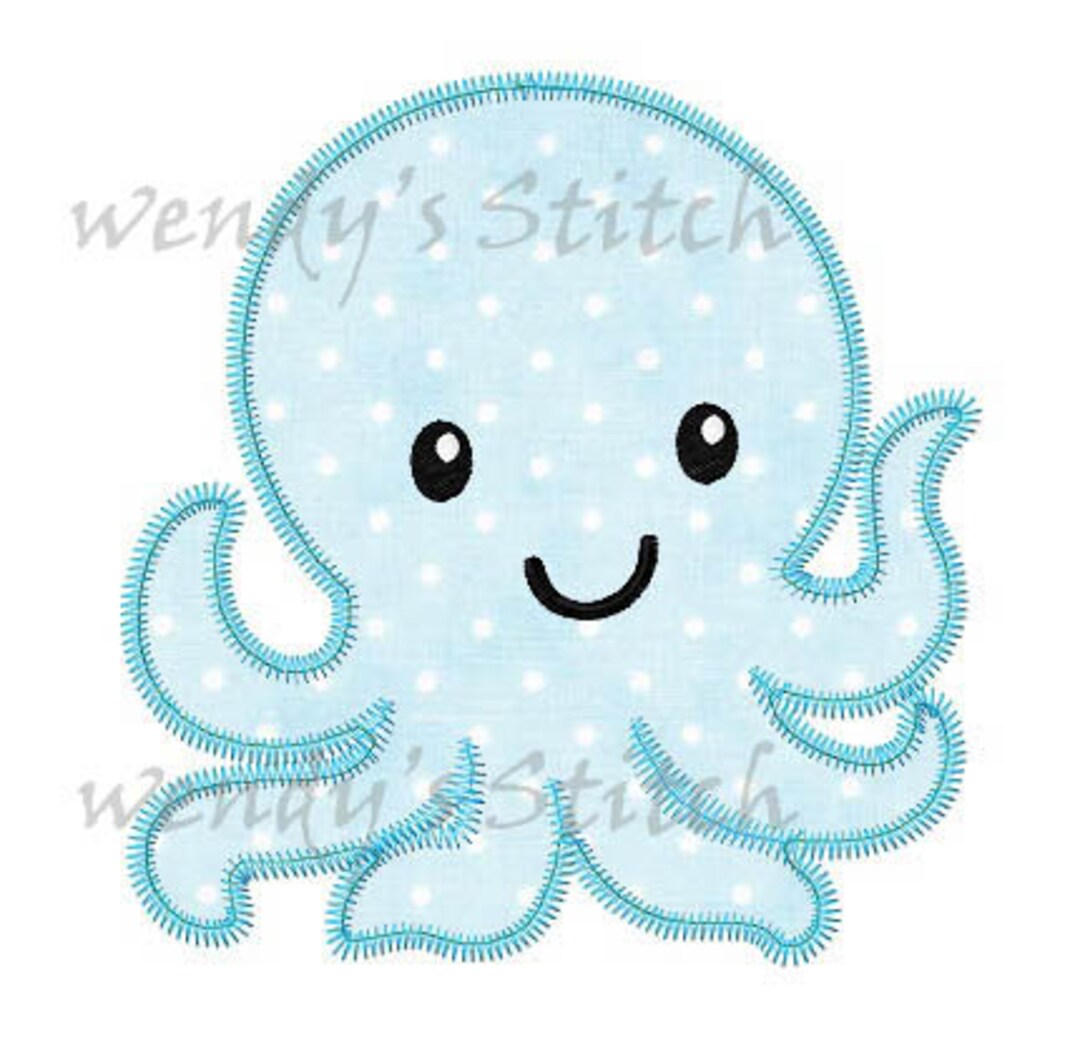 Octopus Applique Machine Embroidery Digital Design - Etsy