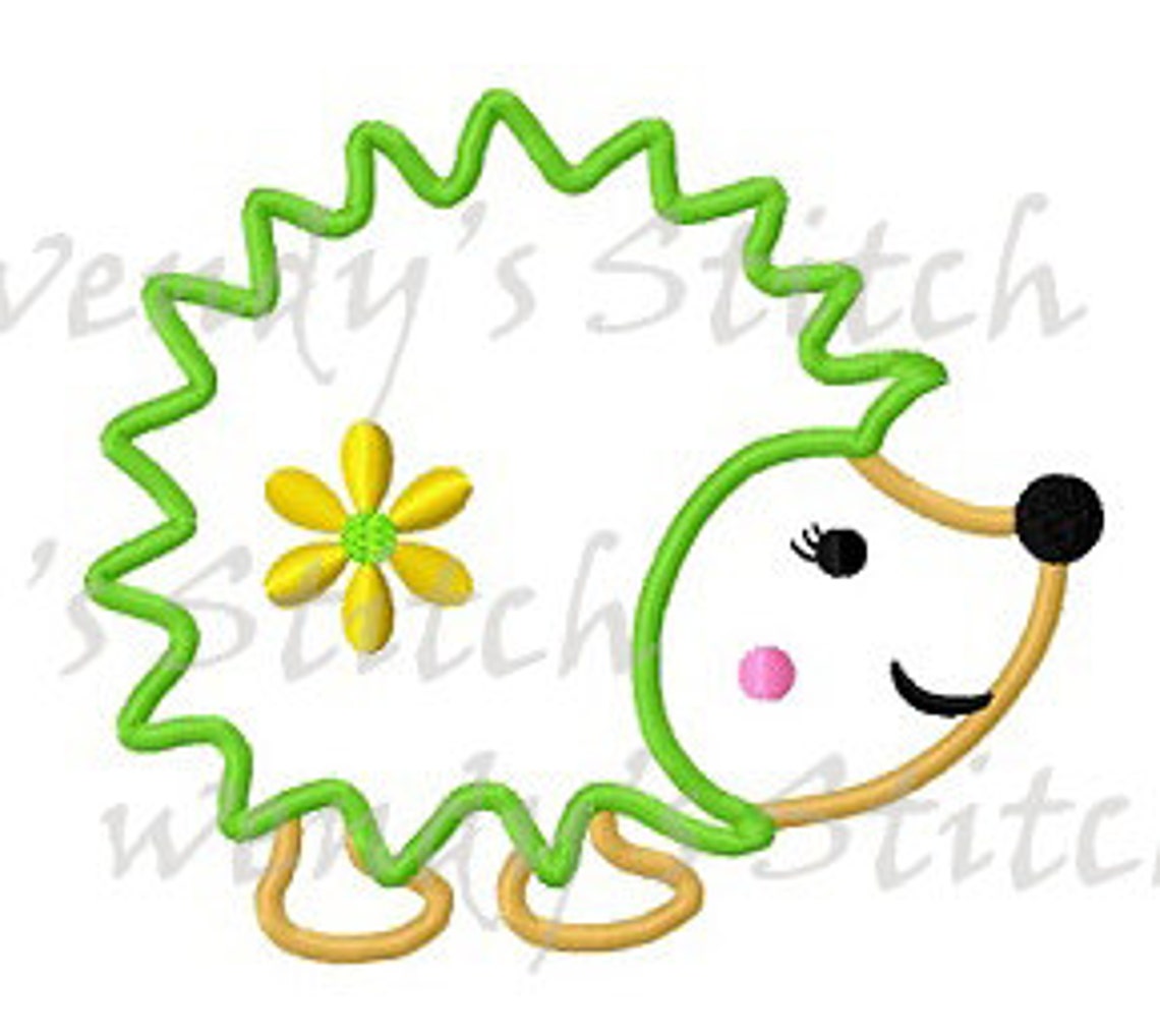 Hedgehog Applique Machine Embroidery Design Digital Pattern | Etsy