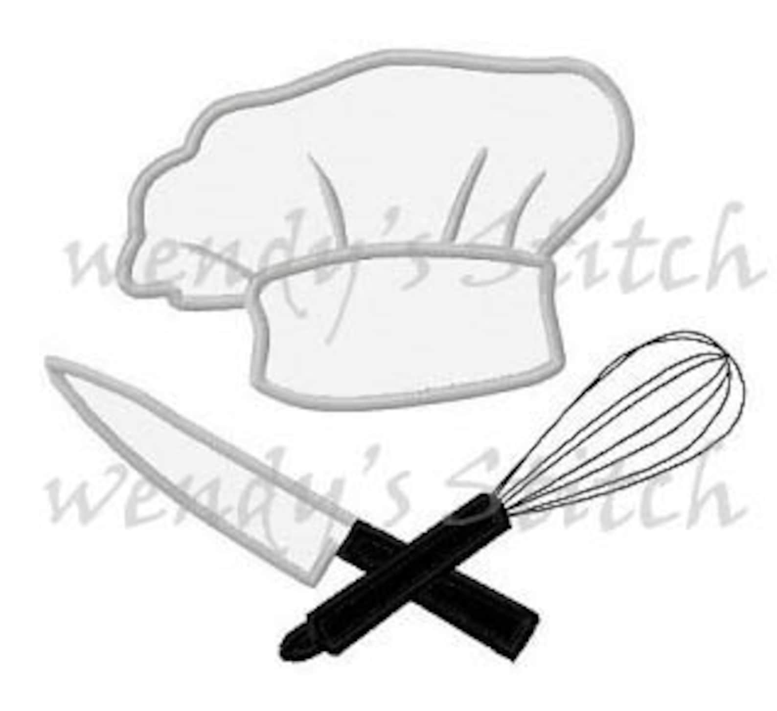 Chef Hat Utensils Applique Cooking Mahcine Embroidery Design - Etsy