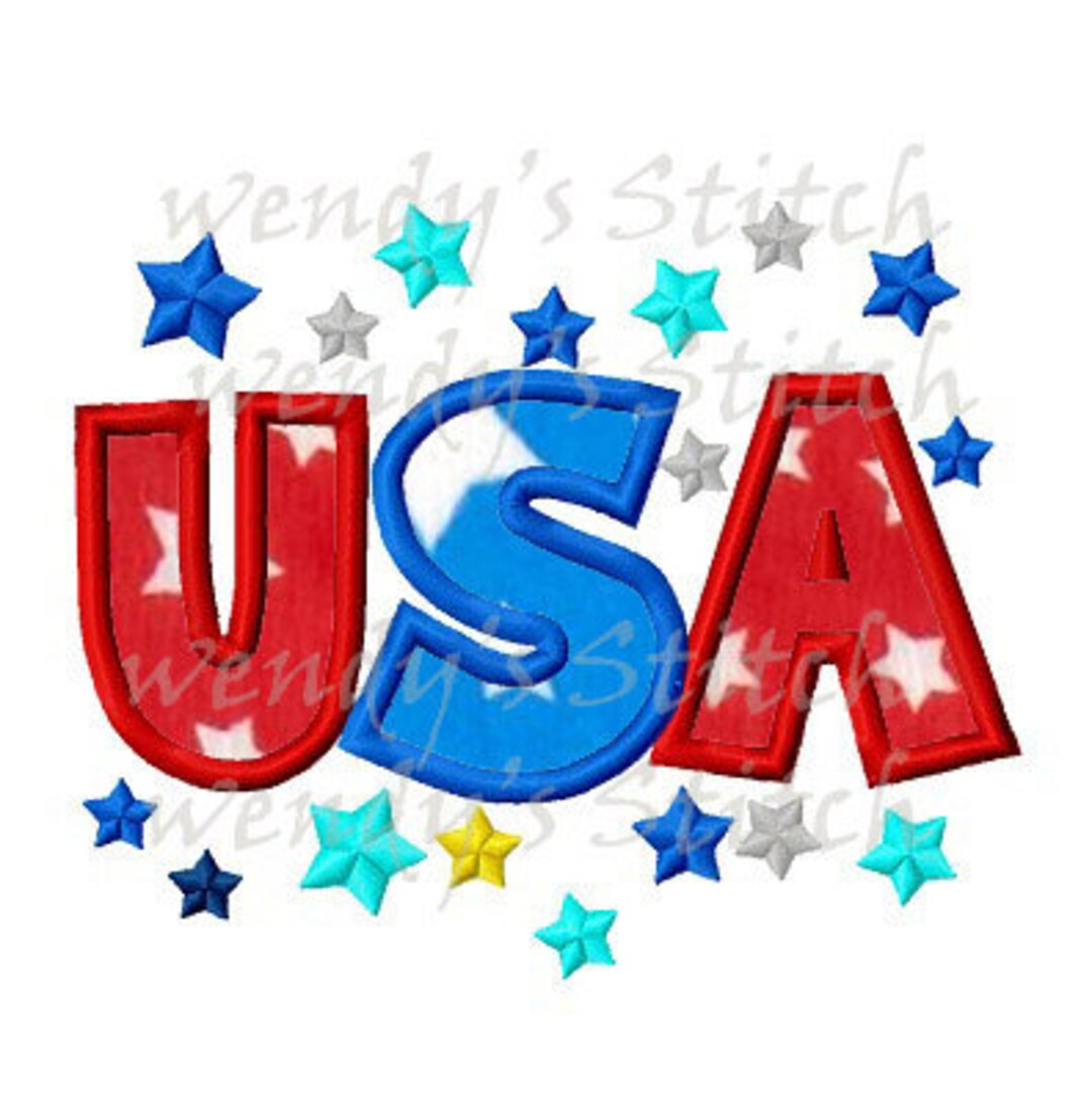 USA Stars Applique Machine Embroidery Design Digital Pattern Instant ...