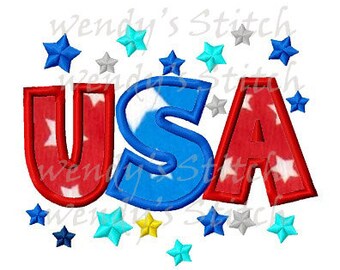 USA Stars Applique Machine Embroidery Design Digital Pattern - Etsy