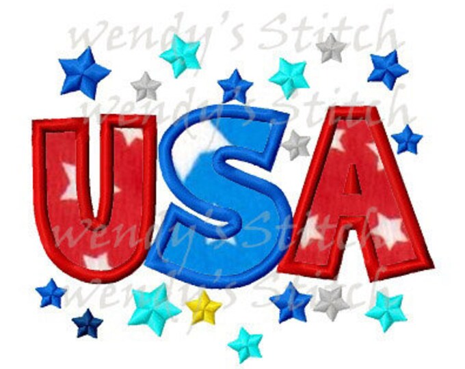 USA Stars Applique Machine Embroidery Design Digital Pattern - Etsy