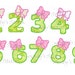 Set of 9 Bow Applique Birthday Numbers Machine Embroidery Design ...