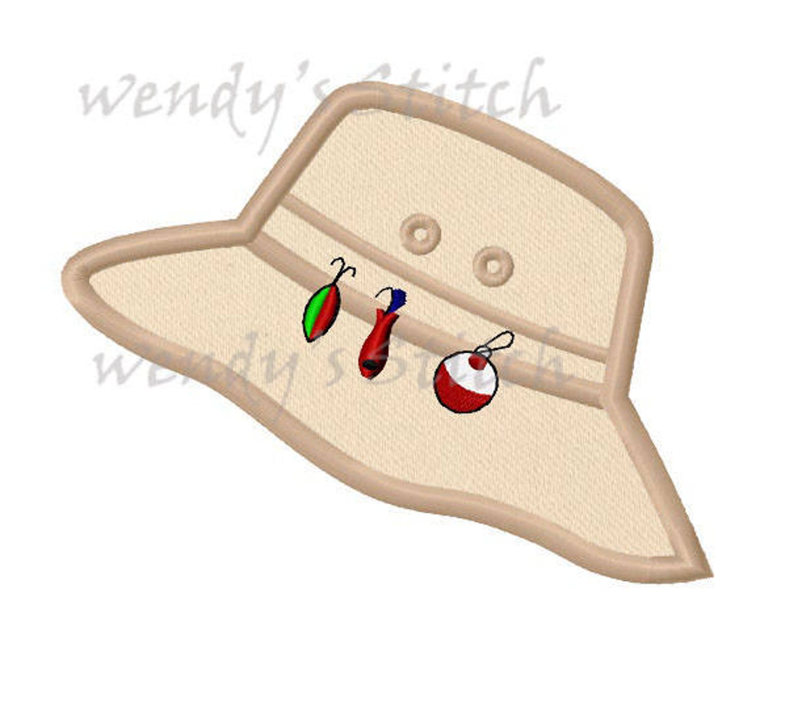 Fishing Hat Applique Machine Embroidery Design Instant | Etsy