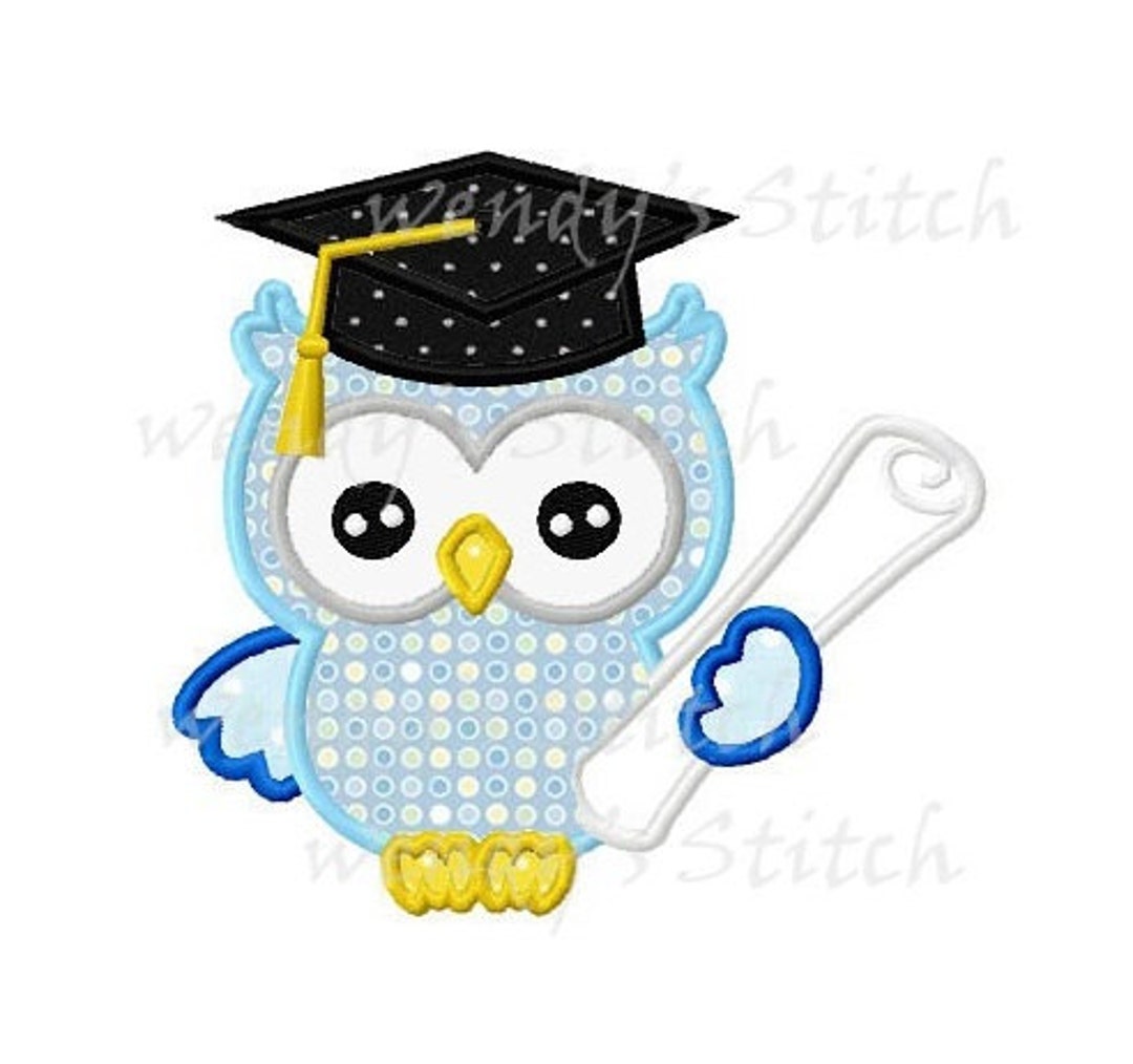 Graduation Owl Applique Machine Embroidery Design Instant Download - Etsy