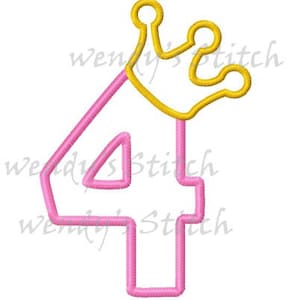 Princess Crown 4 Applique Birthday Machine Embroidery Design - Etsy