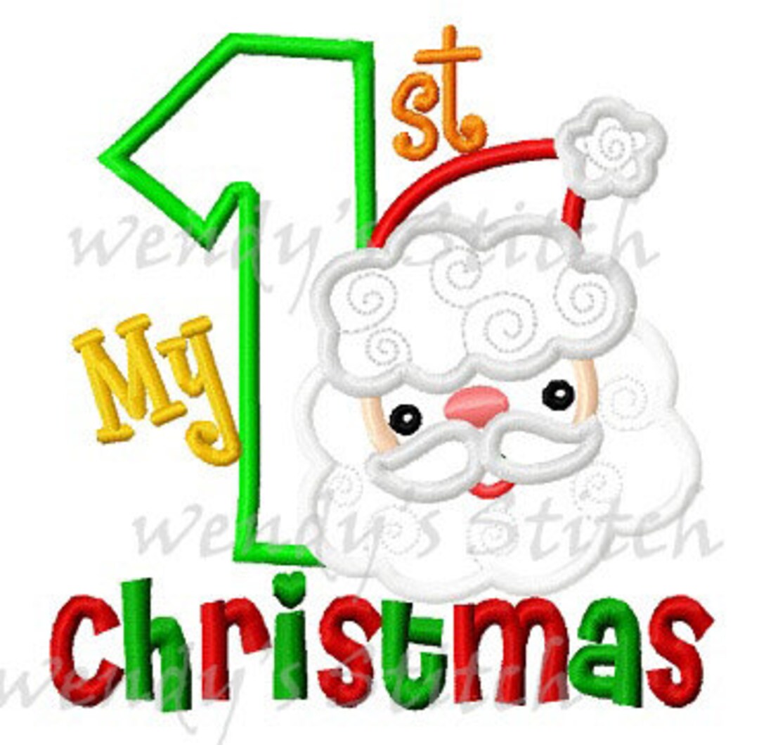 My 1st Christmas Santa Applique Machine Embroidery Design - Etsy