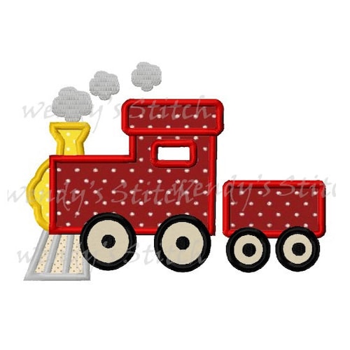 Train Transportation Machine Embroidery Applique Design - Etsy