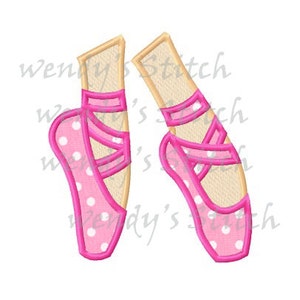 Ballerina Shoes Ballet Applique Machine Emboridery Design Digital ...