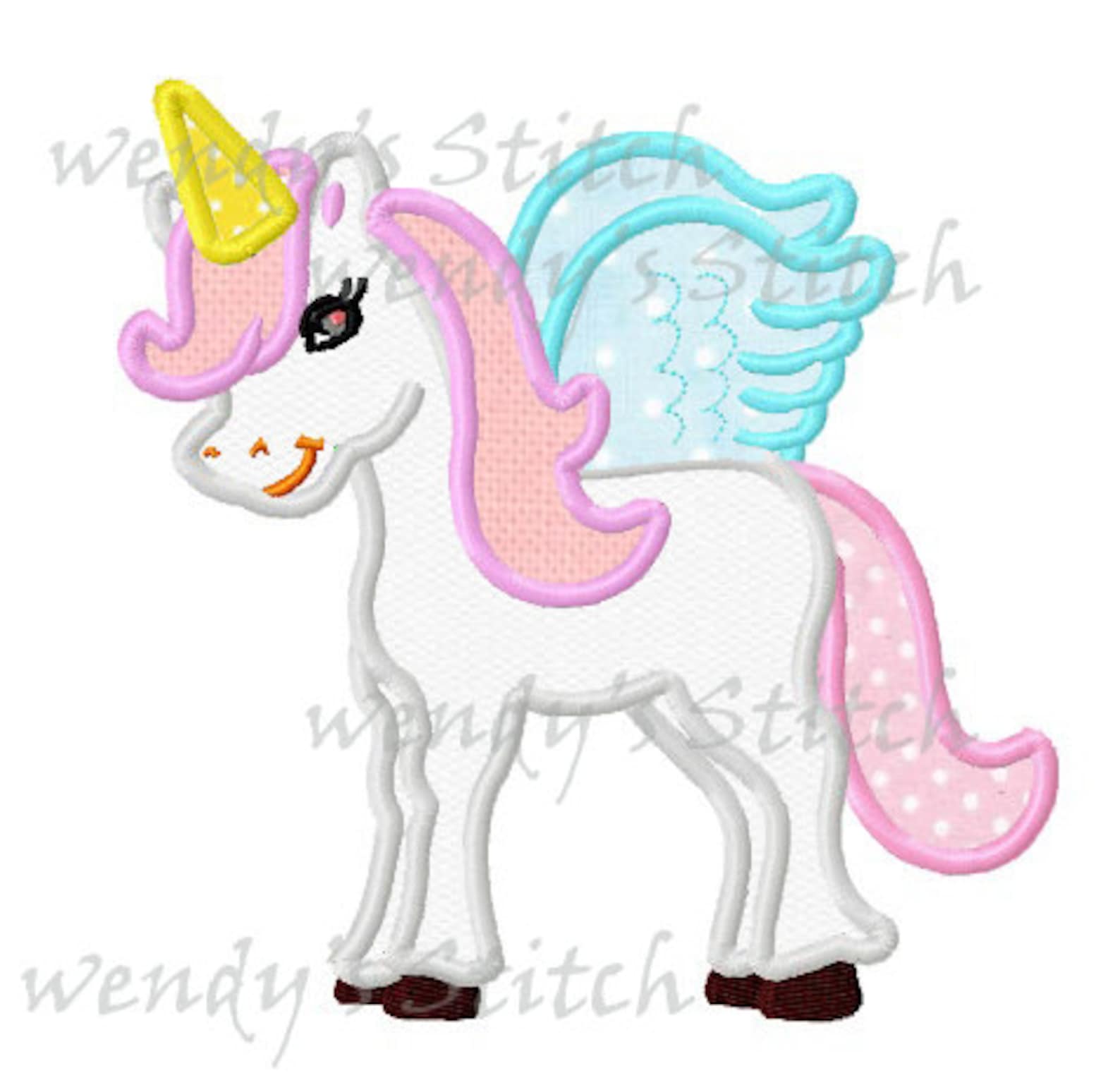 Unicorn Applique Machine Embroidery Design Digital Pattern - Etsy