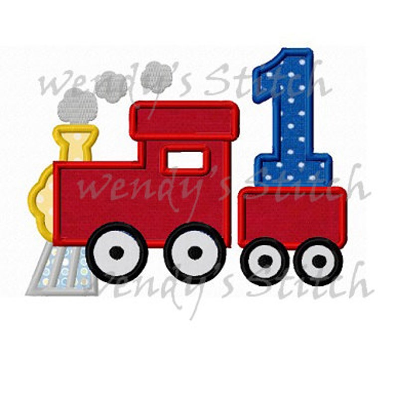 Train Applique Birthday Number 1 Machine Embroidery Design Digital ...