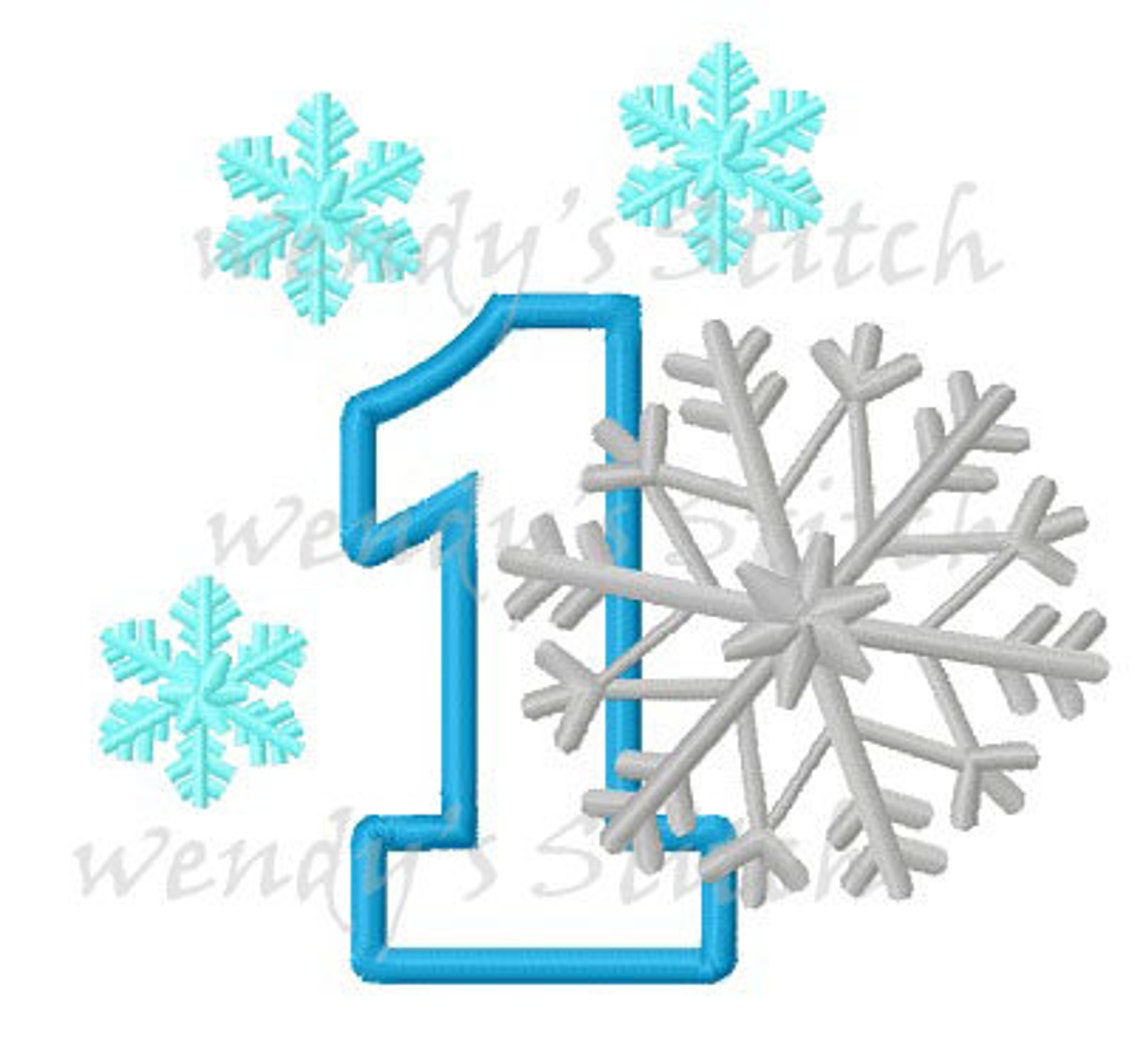 Snowflake Number 1 Applique Machine Embroidery Design Digital Download ...