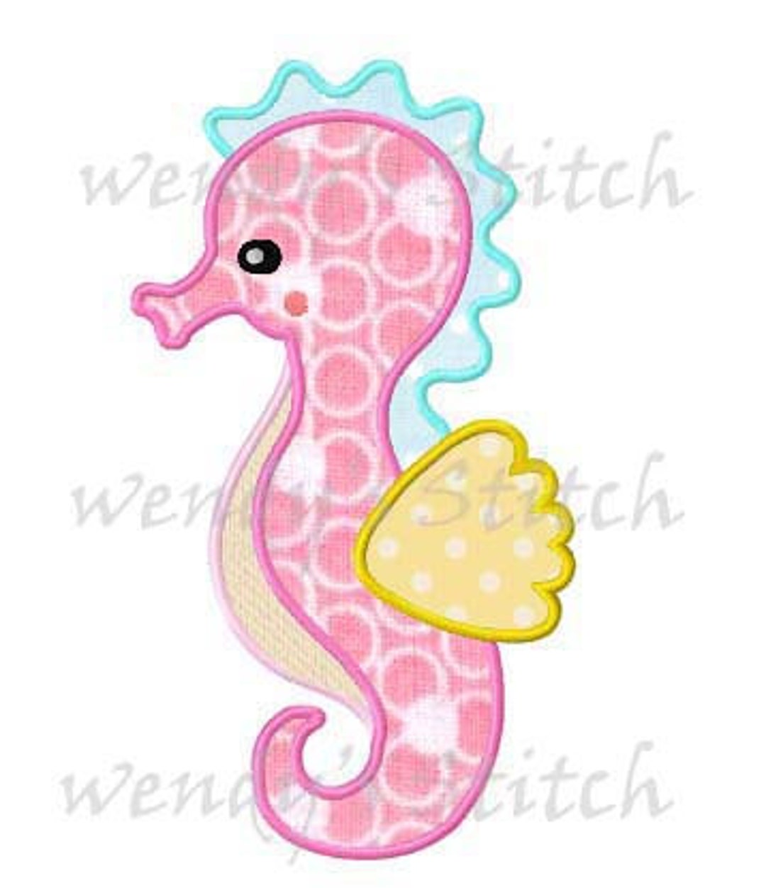 Seahorse Applique Machine Embroidery Design Digital Pattern - Etsy