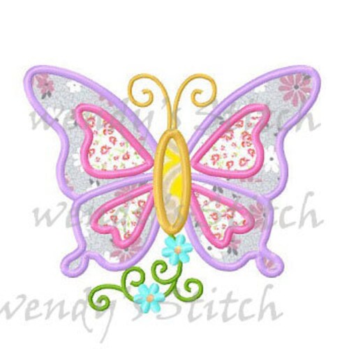 Butterfly Machine Embroidery Applique Design Spring Applique - Etsy