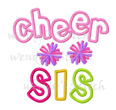 Cheer Sis Cheerleader Sister Applique Machine Embroidery | Etsy
