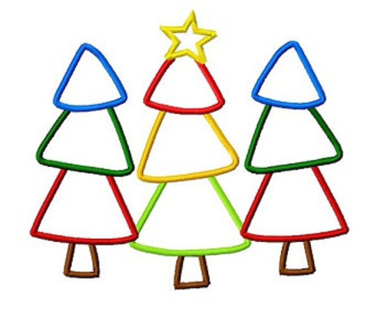 Christmas Trees Applique Machine Embroidery Design - Etsy