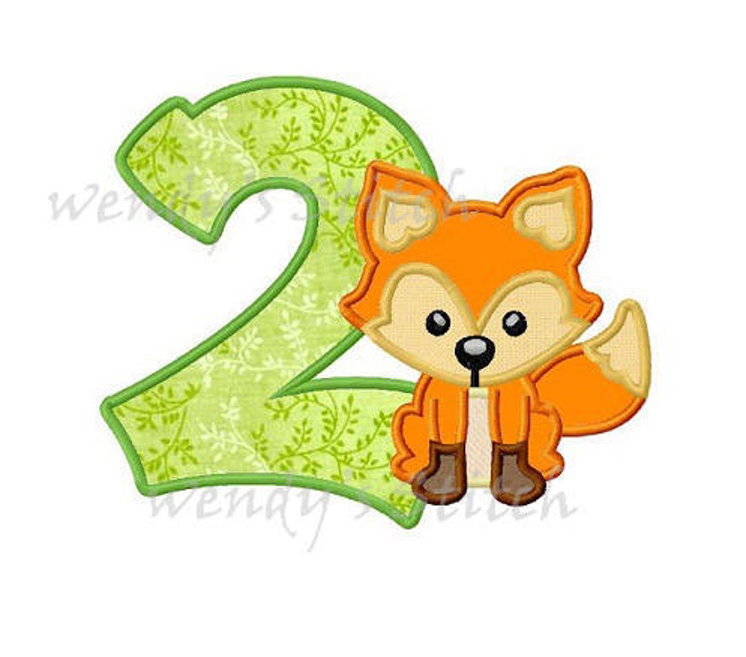 Fox Applique Number 2 Machine Embroidery Design Digital Pattern Instant ...