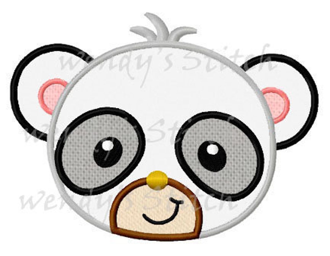 Panda Applique Machine Embroidery Design Digital Pattern - Etsy
