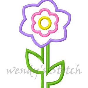 Spring Flower Applique Machine Embroidery Design Digtial Pattern - Etsy