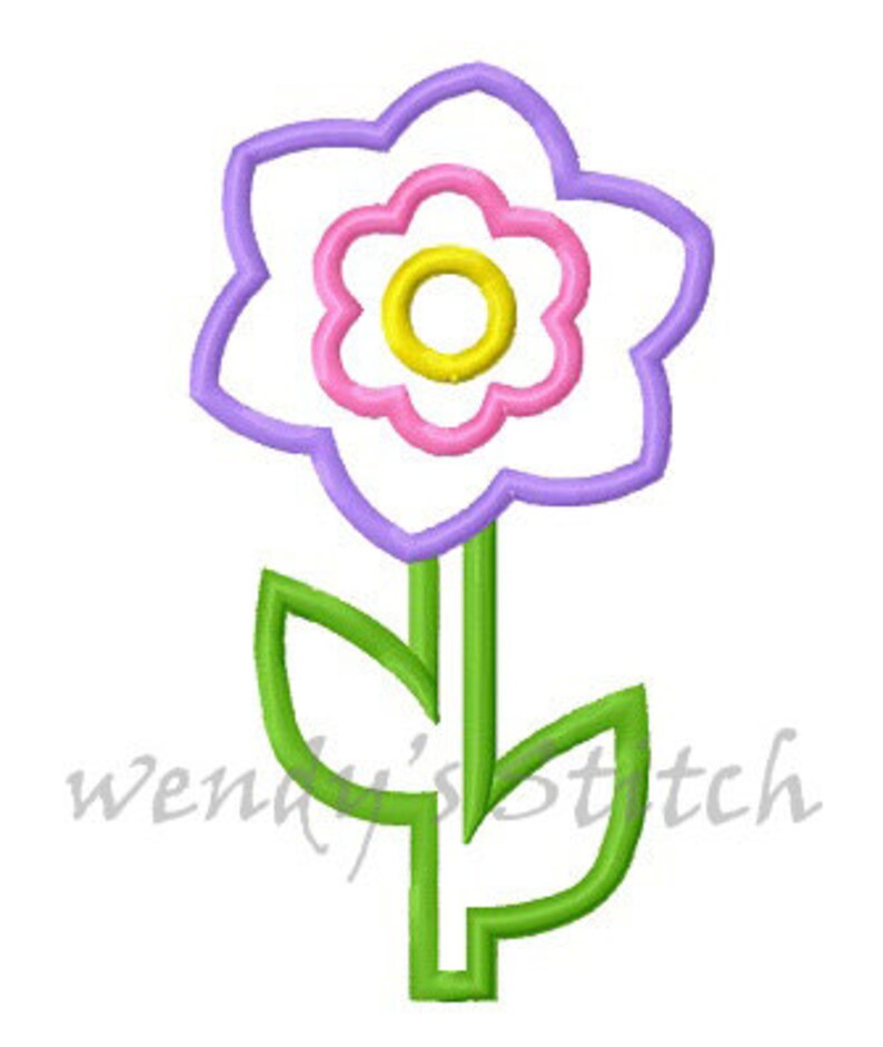 Spring Flower Applique Machine Embroidery Design Digtial - Etsy