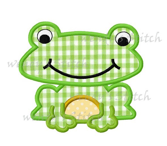 Frog Applique Machine Embroidery Design Digital Pattern Etsy