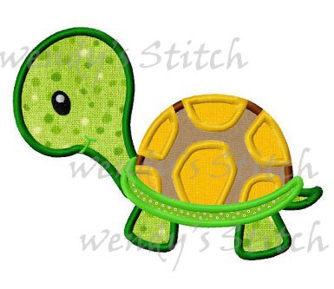 Turtle Applique Machine Embroidery Design Digtial Pattern - Etsy