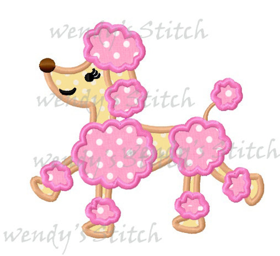Poodle Dog Applique Machine Embroidery Design Digital Pattern - Etsy