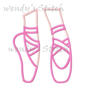 Ballerian Ballet Slippers Applique Machine Embroidery Design - Etsy