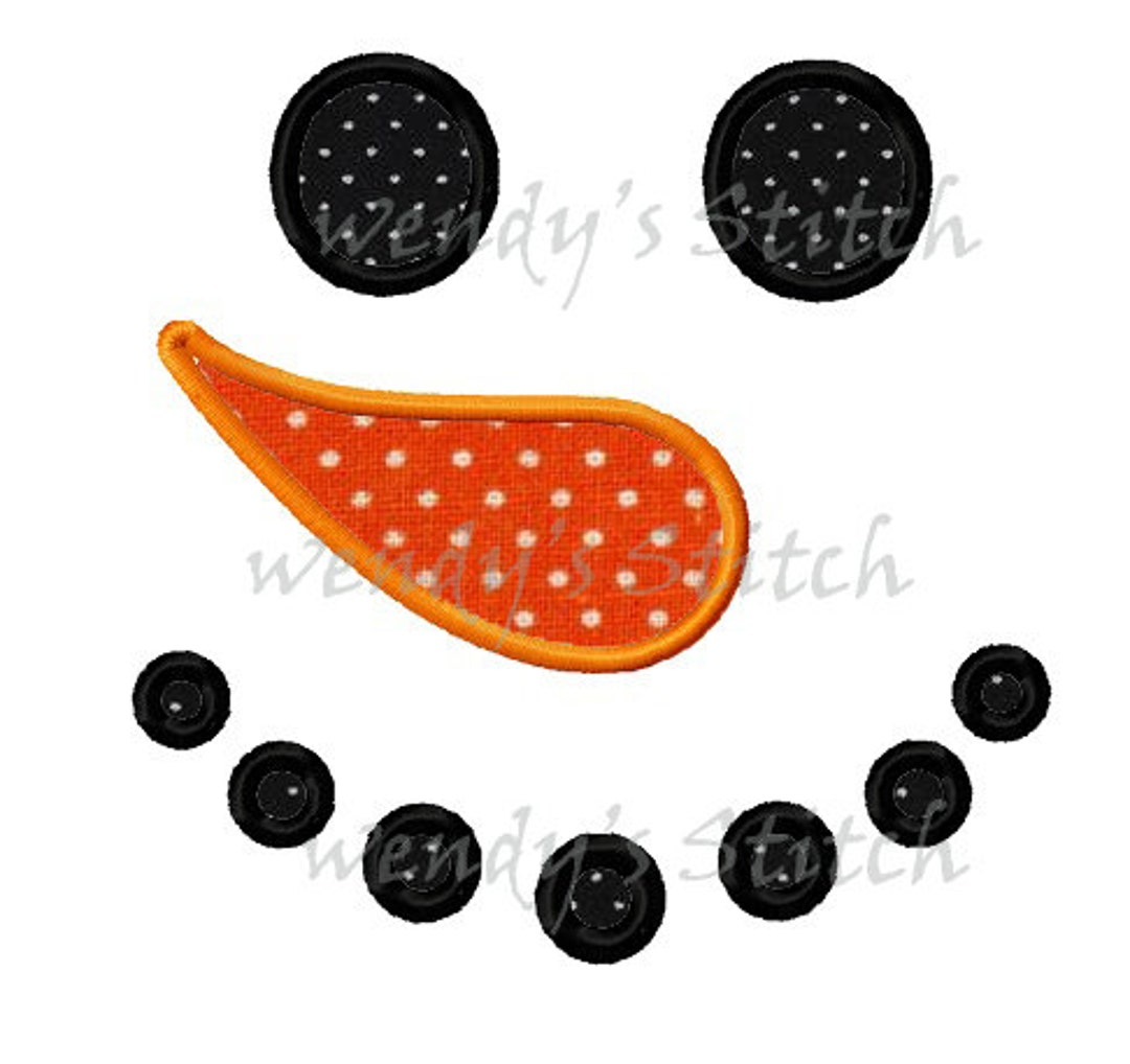 Snowman Face Applique Machine Embroidery Design Digital Pattern - Etsy