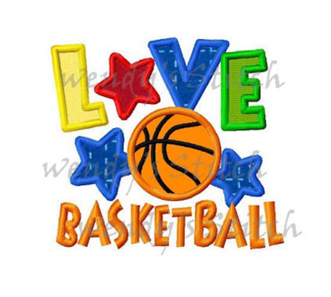 Basketball Love Sports Applique Machine Embroidery Design Instant ...