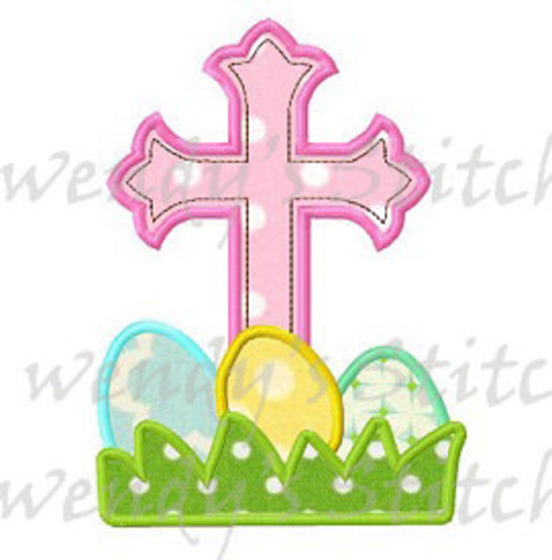 Easter Eggs Cross Applique Machine Embroidery Design Instant Download ...