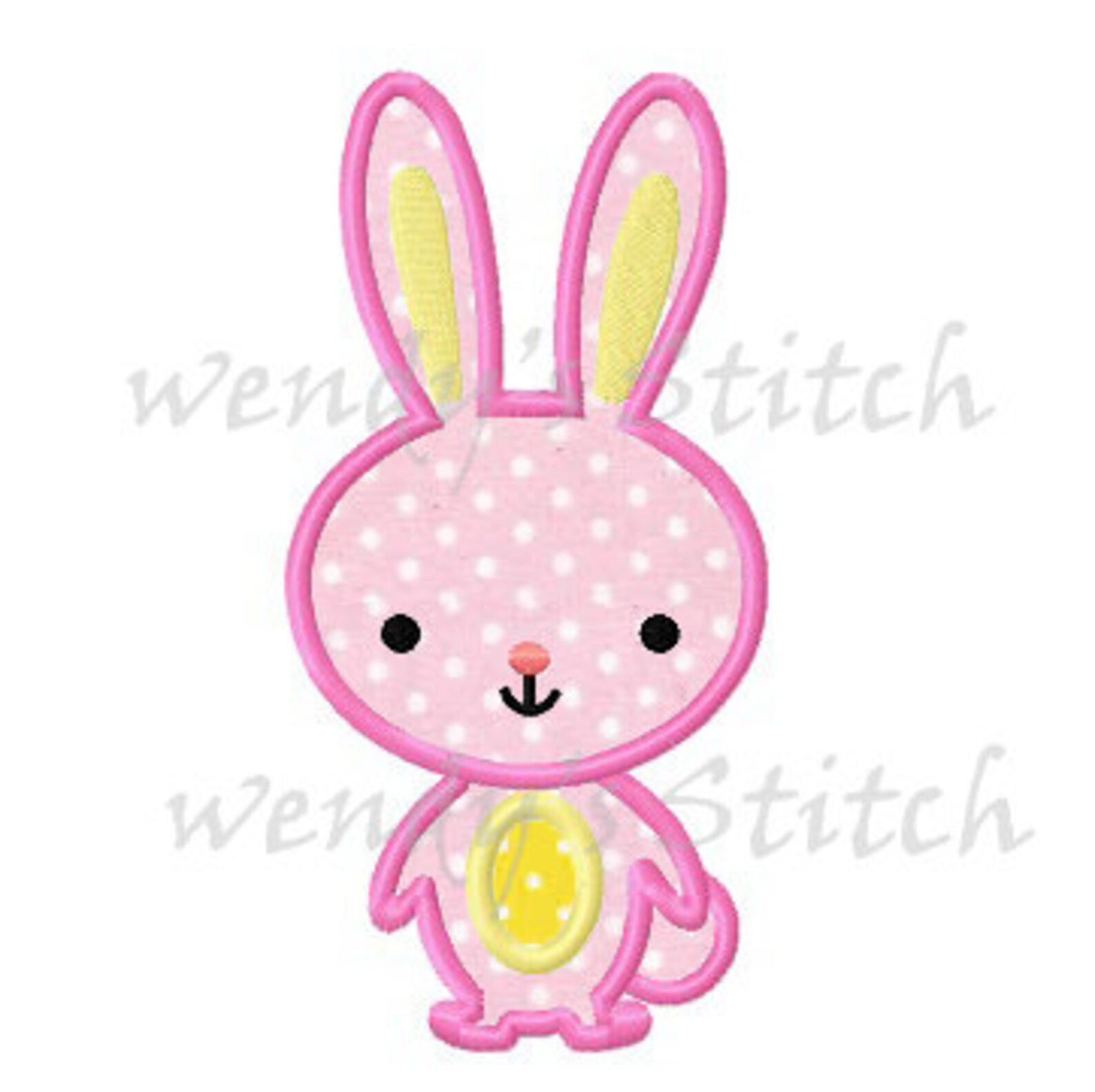 Cute Bunny Applique Machine Embroidery Design Instant Download | Etsy