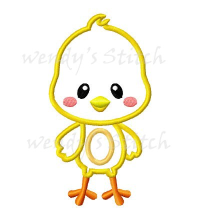 Easter Chick Applique Machine Embroidery Design Digital | Etsy