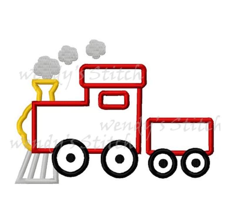 Train Applique Machine Embroidery Design Digital Pattern - Etsy