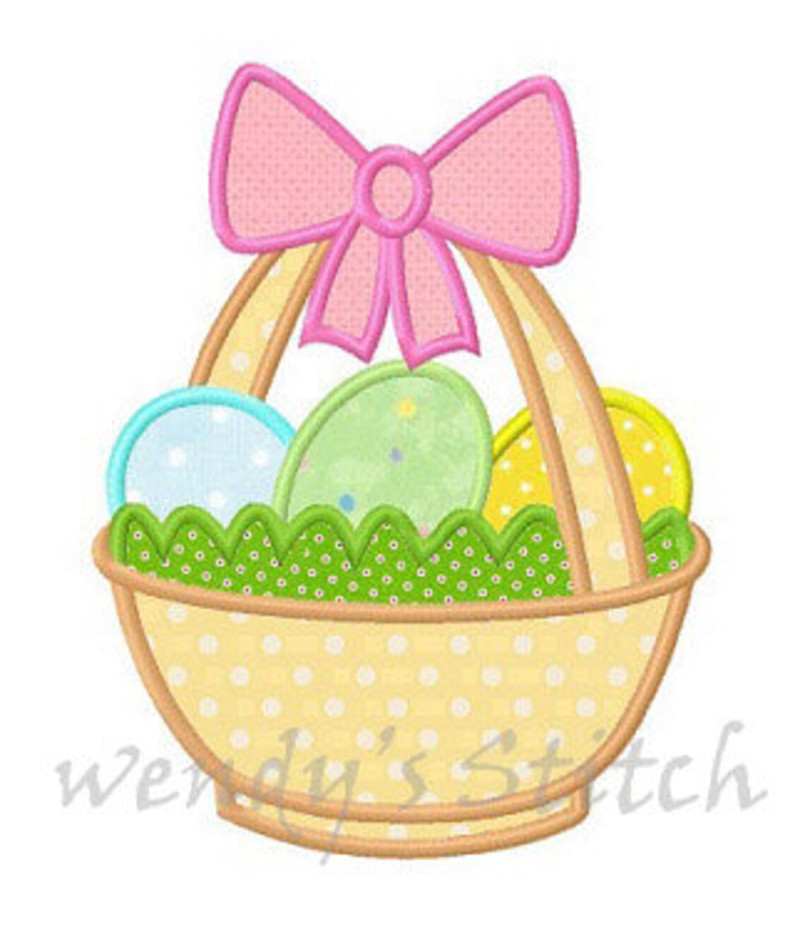 Easter Basket Egg Applique Machine Embroidery Design Digital Pattern - Etsy