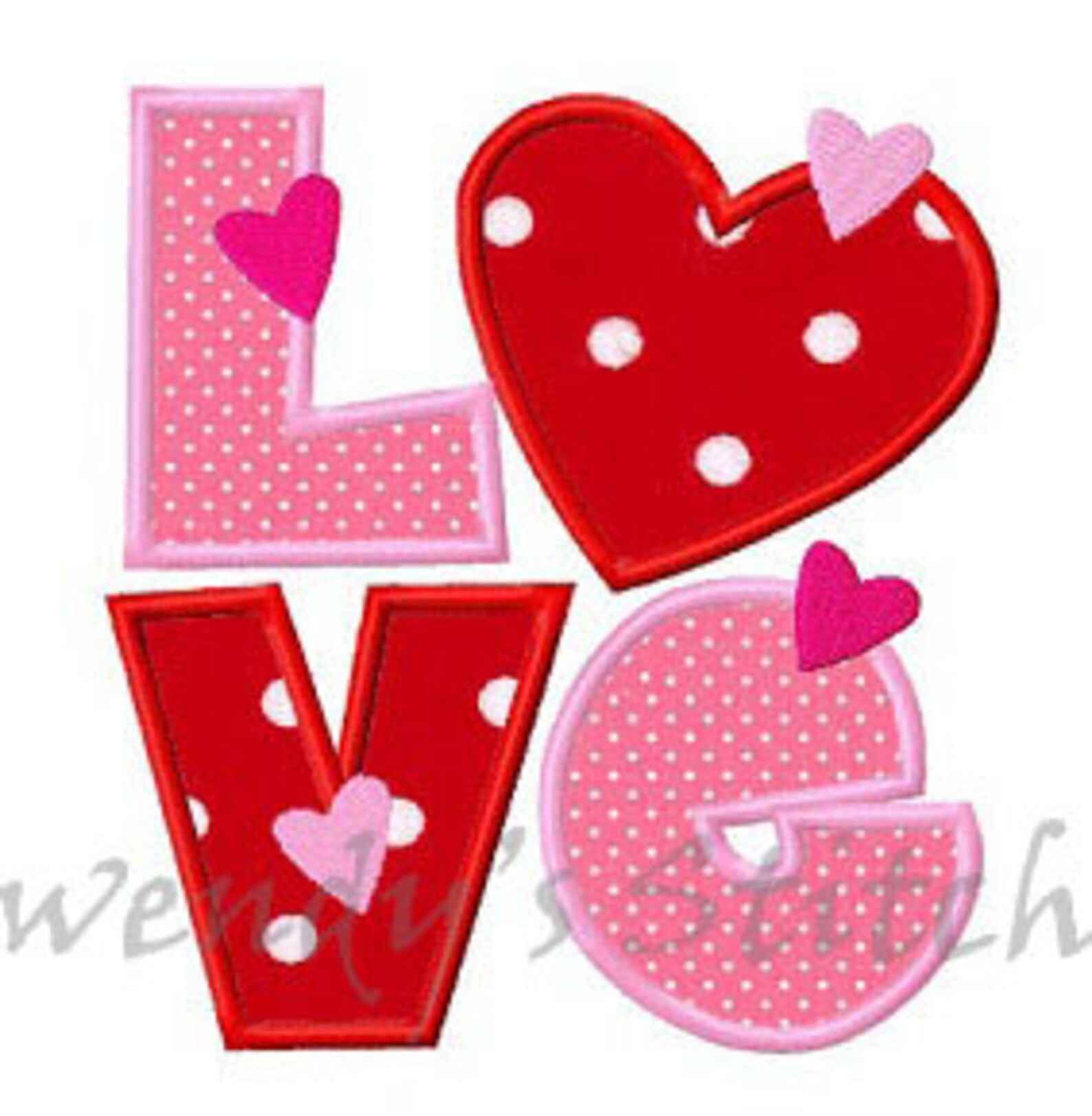 Valentine Love Applique Machine Embroidery Design Digital - Etsy