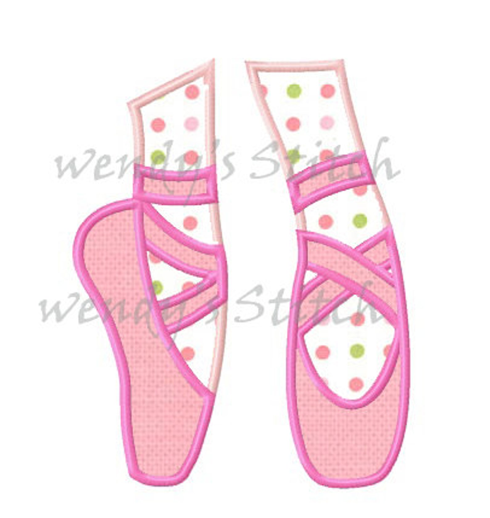 Ballerian Ballet Slippers Applique Machine Embroidery Design - Etsy