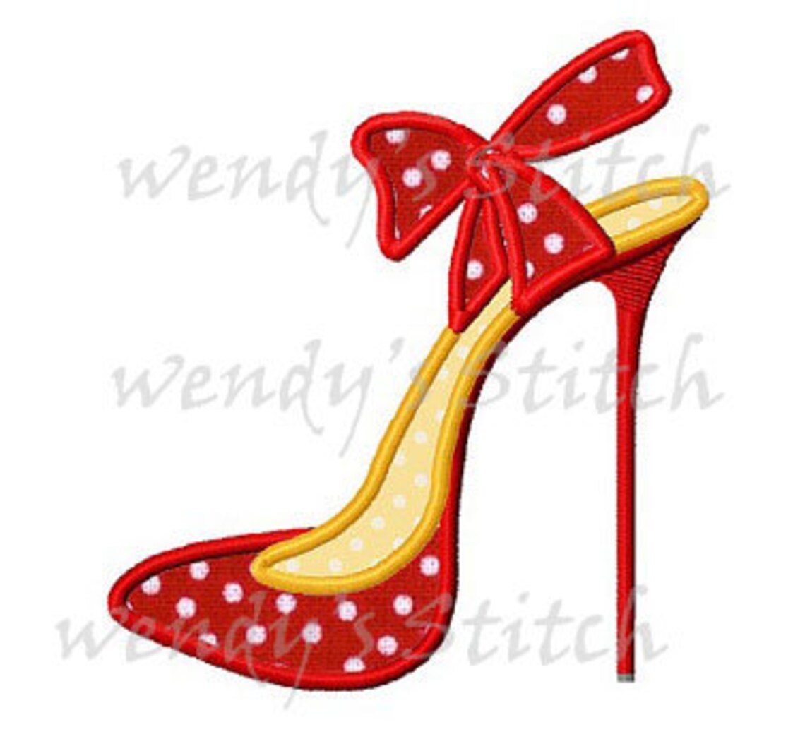 Fashion High Heel Applique Machine Embroidery Design - Etsy