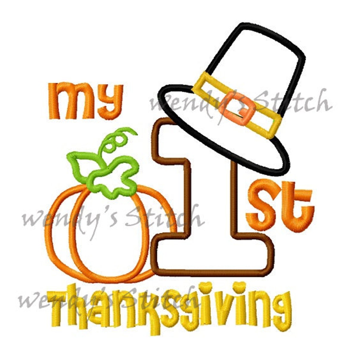 My First Thanksgiving Applique Machine Embroidery Design - Etsy