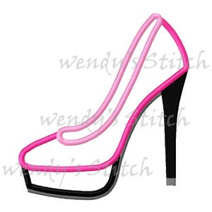 High Heel Pump Applique Machine Embroidery Design Digital Pattern - Etsy
